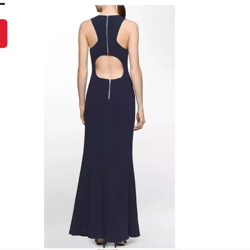 Cutout Back Maxi Dress Fitted Flare Gown Maxi Dress - Gem